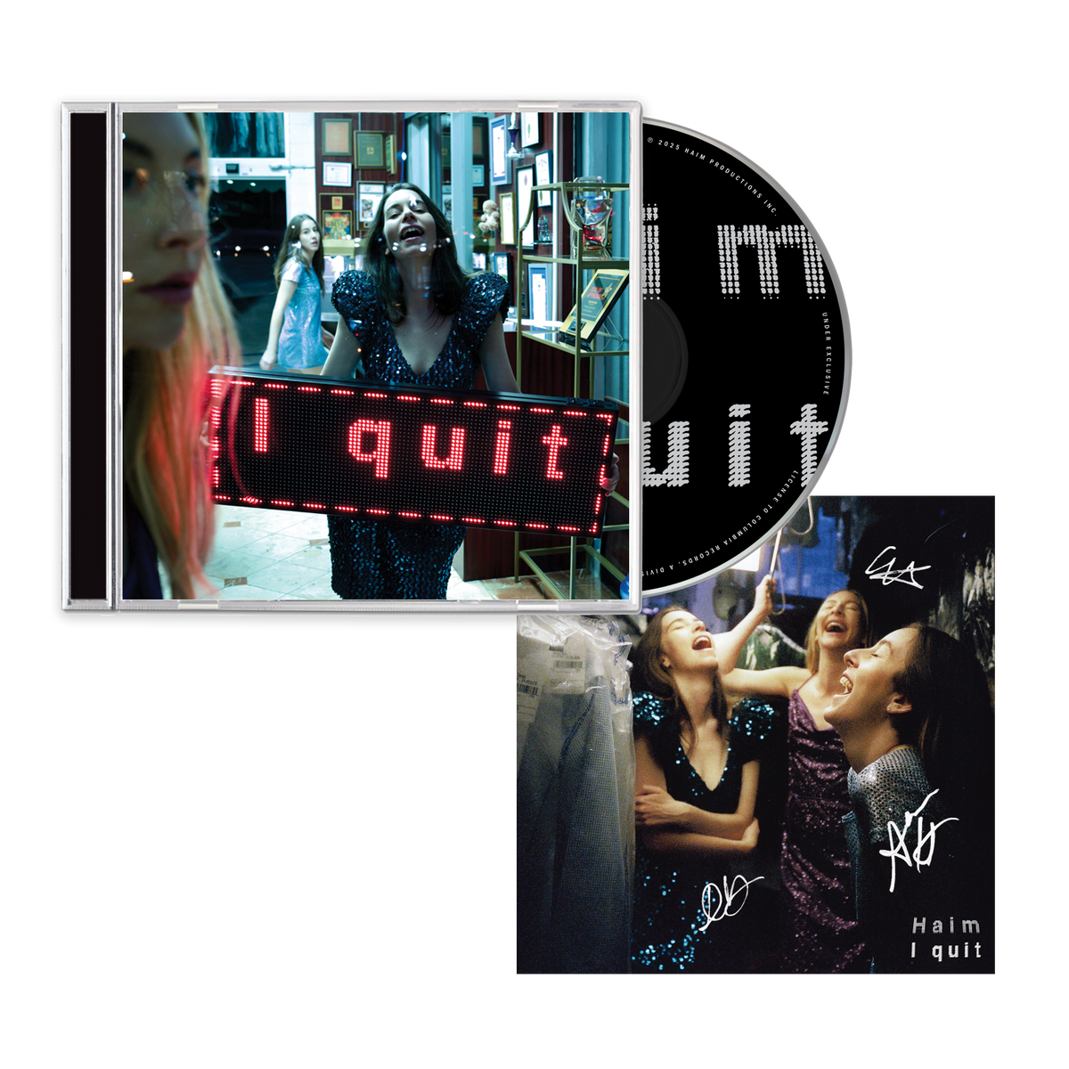 I quit Signed CD + T-Shirt Fan Pack - Haim